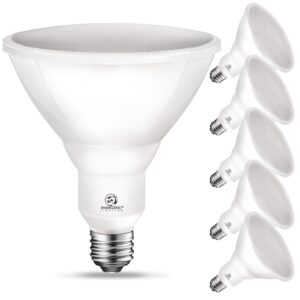 energetic par38 led flood outdoor light bulb, 5000k daylight, 90 watt equivalent (11w), wet rated, 900lm, e26 base, non-dimmable, ul, 6 pack