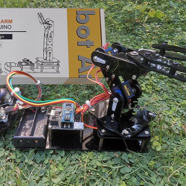 LK COKOINO Robot Arm for Arduino, Smart Robot Building Kit That can Memorize and Repeat Movements for Beginners/Teens/Adults to Learn Electronic, Programming, Math and Science