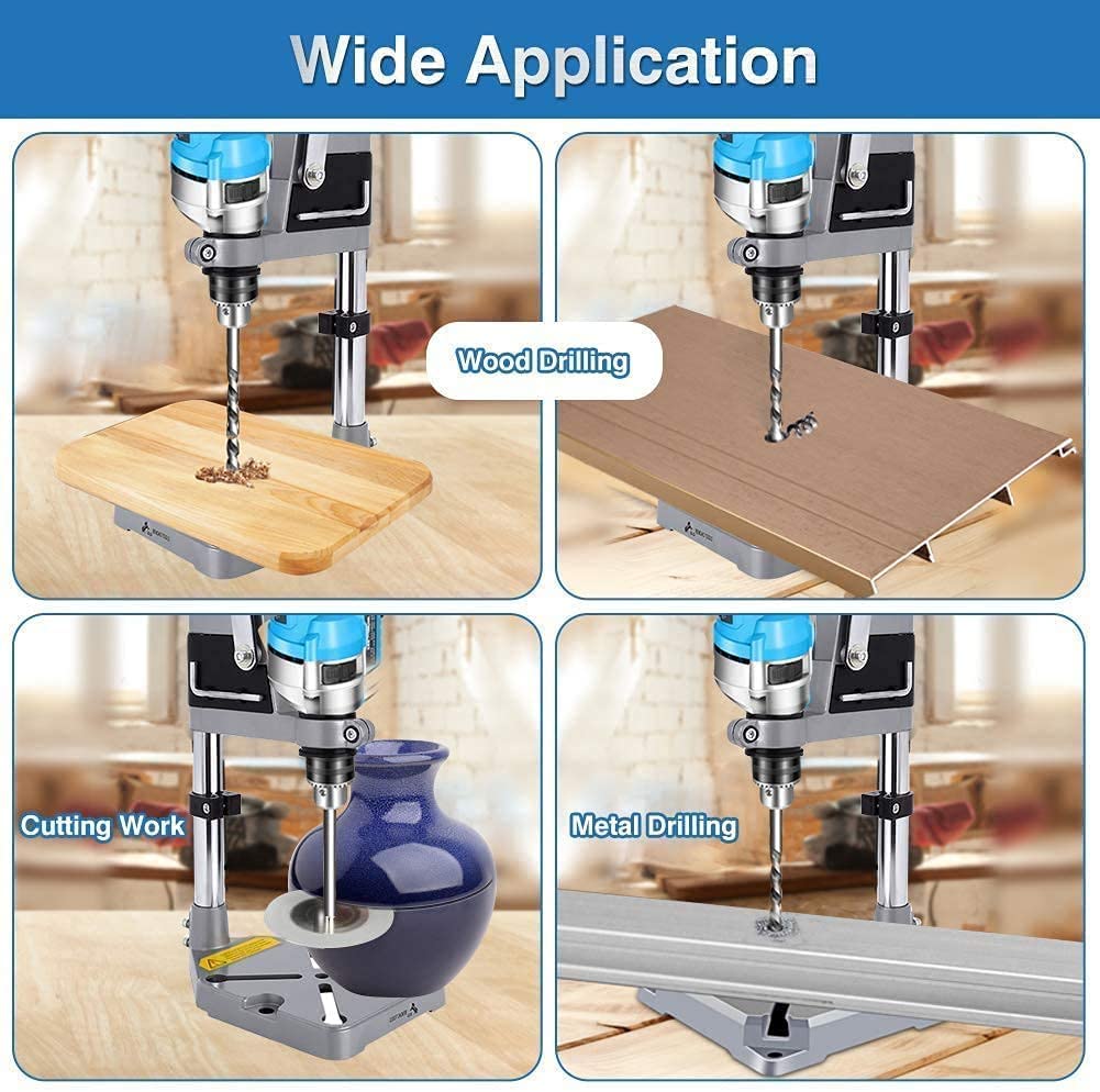 GOTOTOP Drill Press,Adjustable Desktop Drill Stand,Rotary Tool Holder,Universal Bench Clamp Workbench Repair Tool,Multifunctional Rotary Tool Drilling Hole Station for Drilling Collect Workshop