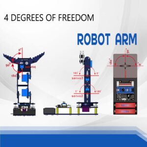 LK COKOINO Robot Arm for Arduino, Smart Robot Building Kit That can Memorize and Repeat Movements for Beginners/Teens/Adults to Learn Electronic, Programming, Math and Science