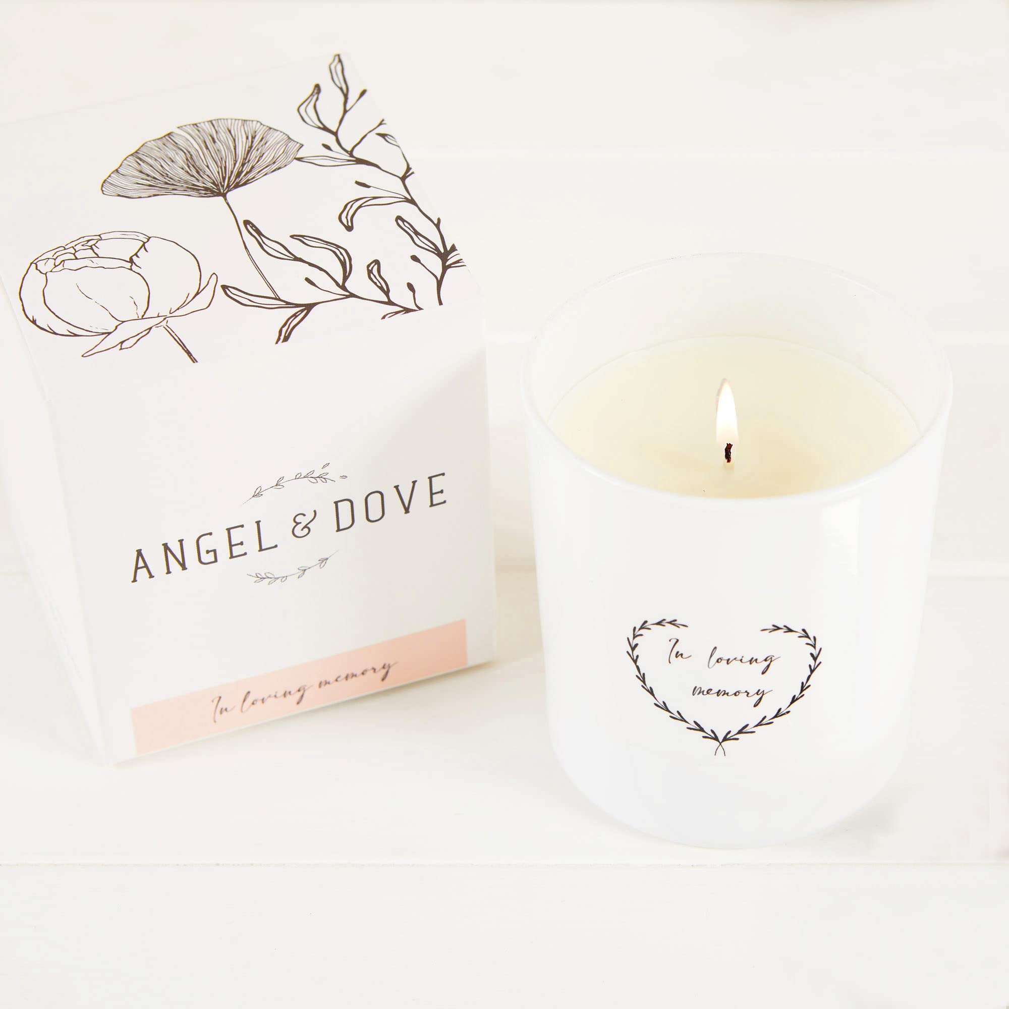 ANGEL & DOVE Luxury 'in Loving Memory' Soy Wax Remembrance Candle - Sympathy Gift, Memorial to Light in Memory of a Loved One