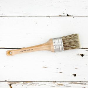 chalk style paint brush - oval brush with synthetic bristles for smooth furniture paint application with minimal brush strokes, no shedding, vegan, best for water-based paint - 1.5"