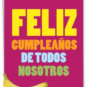 NobleWorks, Big Feliz Cumpleanos - Jumbo Spanish Birthday Card from All of Us (8.5 x 11 Inch) - Group Birthday Greeting J3243BDG-US-SL