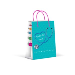 larzn - celebrate with an impression premium nurse medium gift bags, 6 pack