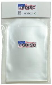 usdisc storage pockets 5.625 x 7.375, flap, 4mil stamp & die, clear, pack of 100