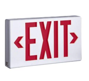 sure-lites lpx7 led exit, red and green letter lamping, self-powered, 120/277 vac, dial controls, celling or wall mount