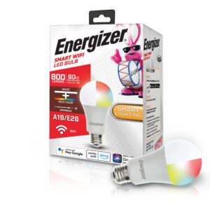 energizer connect smart a19 led white & multi-color rgb light bulb with voice control and remote access through your smartphone | compatible with alexa and google assistant