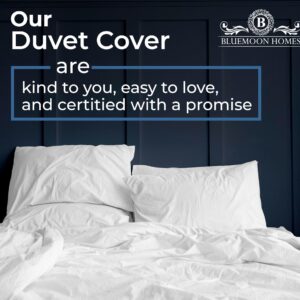 1000 Thread Count 100% Egyptian Cotton Duvet Cover Queen Size Cotton White Long Staple Quilt Full Size Silky Soft, Breathable with Zipper -3 Piece All Season Duvet Cover Set for Comforter