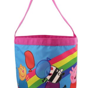 Peppa Pig Girls Collapsible Nylon Bucket Toy Storage Gift Tote Bag (One Size, Multicolor)