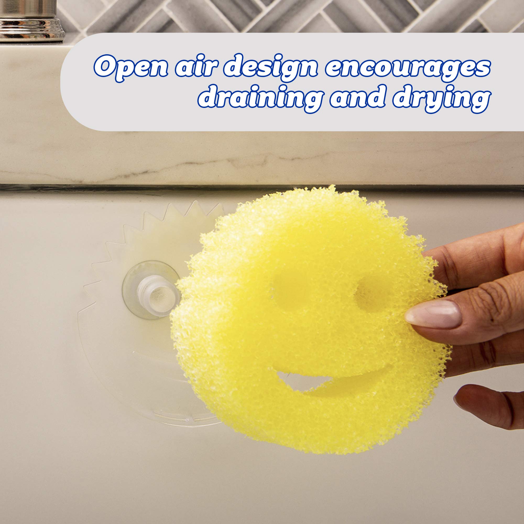 Scrub Daddy Sponge Holder - Daddy Caddy - Suction Sponge Holder for Smiley Face Sponge , Non-Slip Suction Cups, Sink Organizer for Kitchen and Bathroom, Self Draining, Dishwasher Safe - 2ct