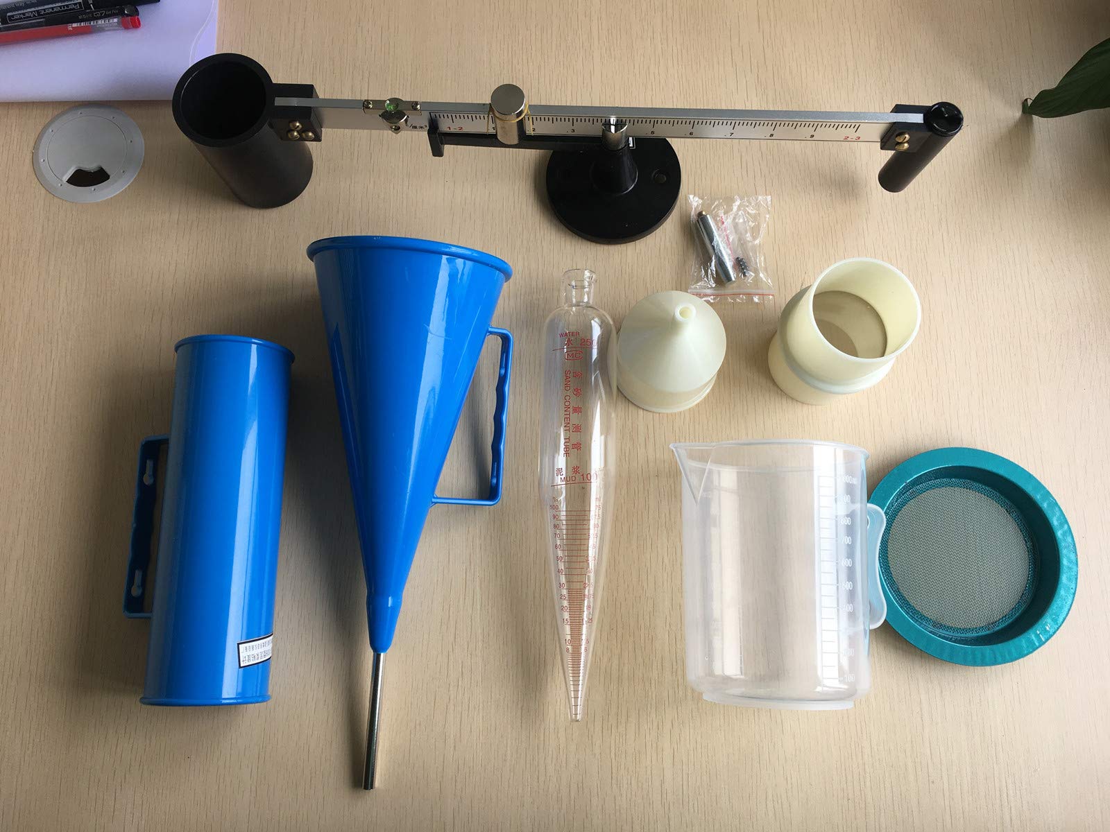 GLTL Slurry Test Kit,Mud Hydrometer,Mud Viscometer,Marsh Funnel and Viscosity Cup