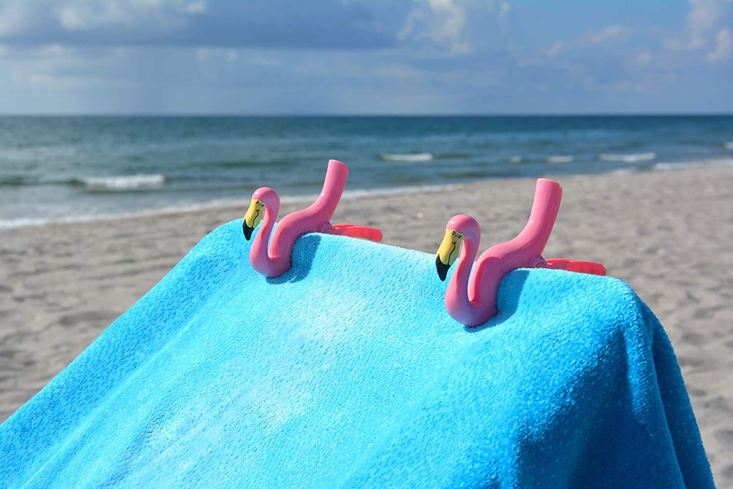 Flamingo Beach Towel Clips Jumbo Size for Beach Chair, Cruise Beach Patio, Pool Accessories for Chairs, Household Clip, Baby Stroller.