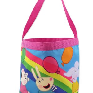 Peppa Pig Girls Collapsible Nylon Bucket Toy Storage Gift Tote Bag (One Size, Multicolor)