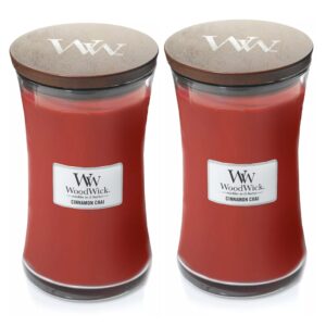 woodwick cinnamon chai candle in glass jar, large - 21.5 oz - pack of 2