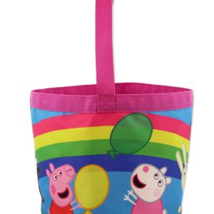 Peppa Pig Girls Collapsible Nylon Bucket Toy Storage Gift Tote Bag (One Size, Multicolor)