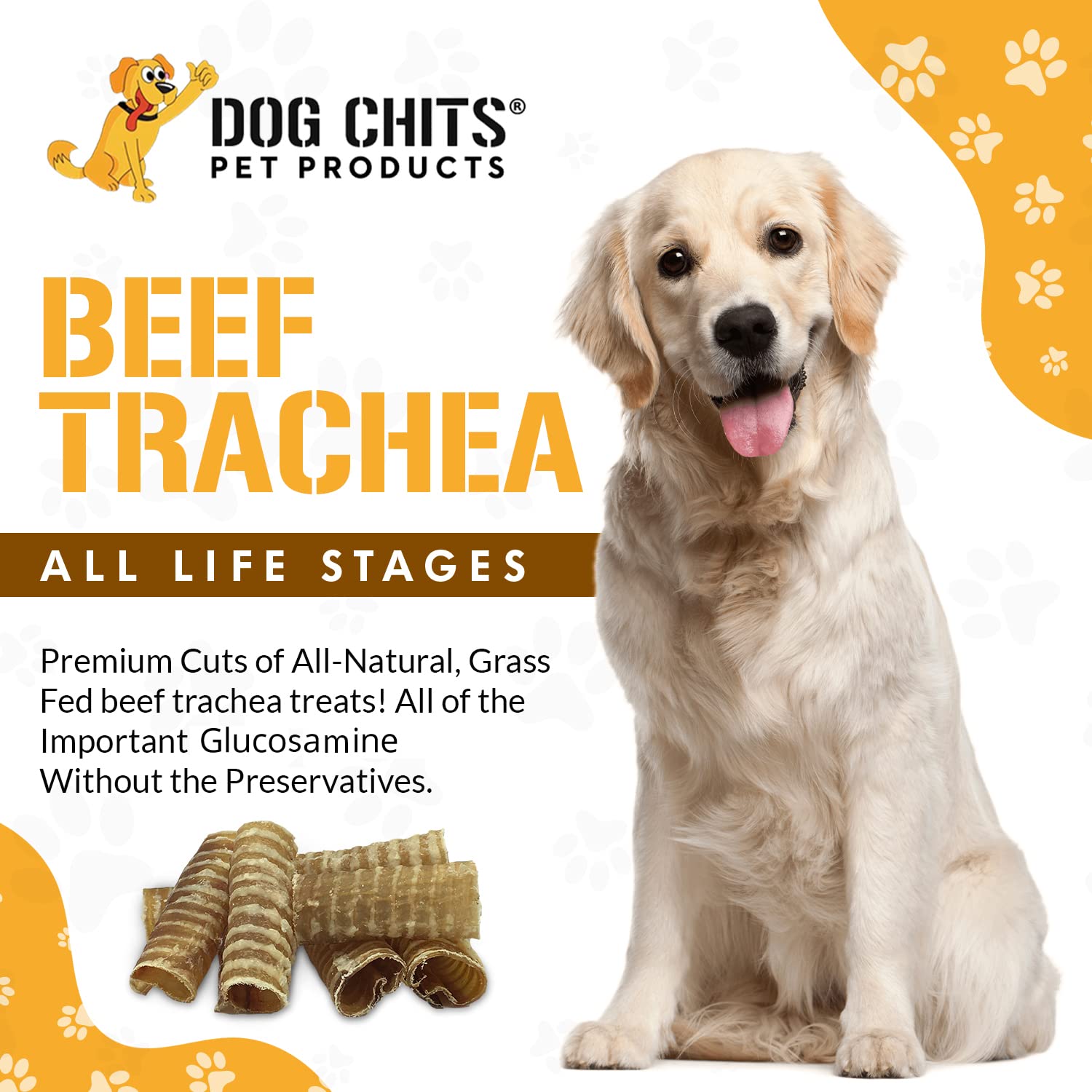 Beef Trachea for Dogs - Dog and Puppy Chews | Amazing for Joints | Made in USA | 1 Pound | All-Natural Treats | Large and Small Dogs | Nothing Added