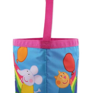 Peppa Pig Girls Collapsible Nylon Bucket Toy Storage Gift Tote Bag (One Size, Multicolor)