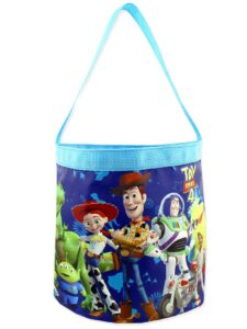 disney toy story 4 boys girls collapsible nylon gift basket bucket tote bag (one size, toy story 4)