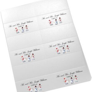 Holiday and Winter Snowman Printable Place Cards, Set of 60 (10 Sheets), Laser & Inkjet Printers - Wedding, Party, Dinner, and Special Events - Made in the USA