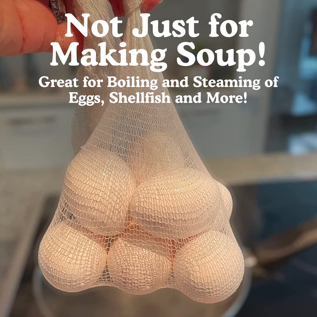 Regency Wraps Soup Socks, Cotton Mesh Bags for Making Clear Flavorful Broth and Soups, Natural 100% Cotton, 24" Pack of 10, Great for Chicken, Veggies, Eggs and More