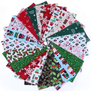 20 pieces cotton fabric christmas fabric bundles sewing square fabric scraps christmas printing quilting fabric squares 10 christmas patterns cotton patchwork for diy craft christmas party supplies