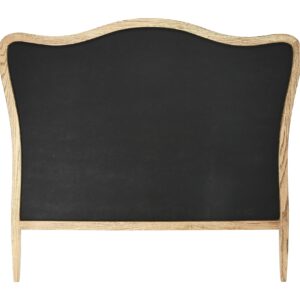 Creative Co-Op, Natural, Queen Modern Farmhouse Solid Oak Wood Headboard with Linen Upholstery, Beige