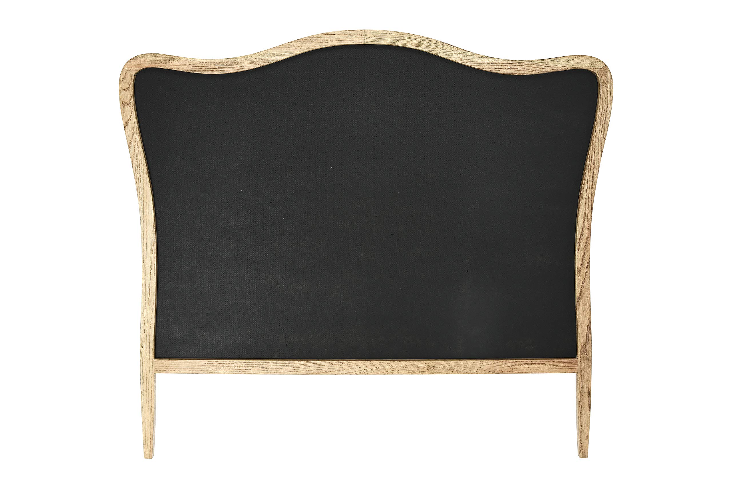 Creative Co-Op, Natural, Queen Modern Farmhouse Solid Oak Wood Headboard with Linen Upholstery, Beige