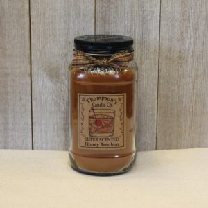 thompson's candle hblm super scented honey bourbon large mason jar candle- burns 85 hours, 20 ounce