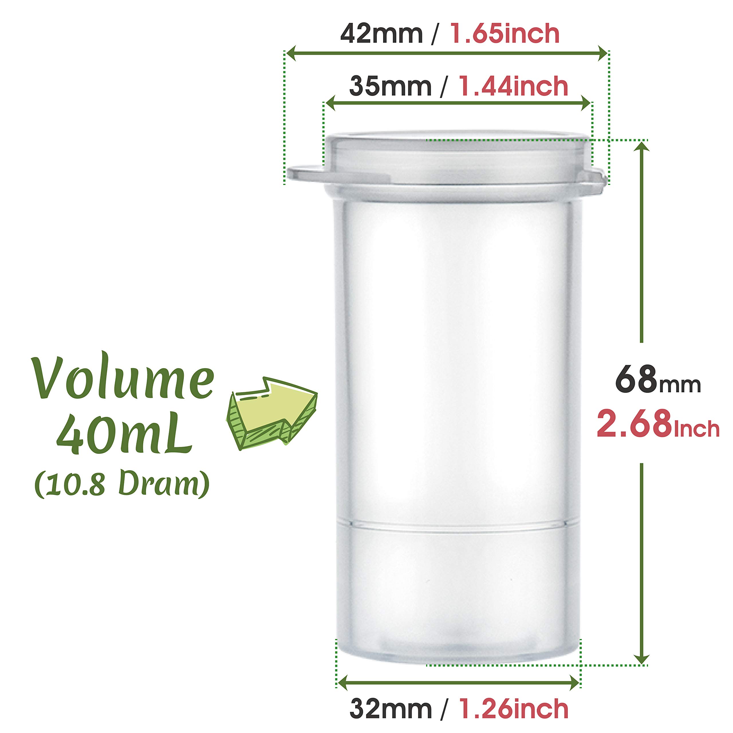 Maymom Water Tight Sample Vials, Bottle, Cup, for Small Parts, Beads; Air Tight; Prescription Bottle, Rx Vial (40mL)