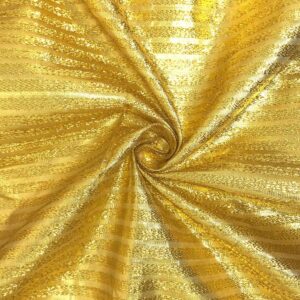 metallic foil striped brocade fabric 56" wide 100% polyester sold by the yard (gold/gold)