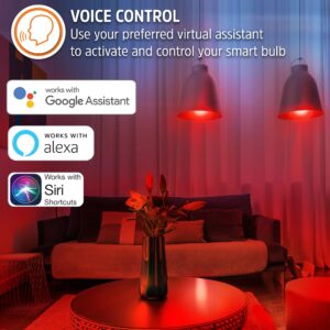 Energizer Connect Smart A19 LED White & Multi-Color RGB Light Bulb with Voice Control and Remote Access Through Your Smartphone | Compatible with Alexa and Google Assistant