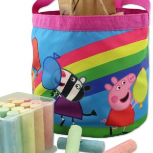 Peppa Pig Girls Collapsible Nylon Bucket Toy Storage Gift Tote Bag (One Size, Multicolor)