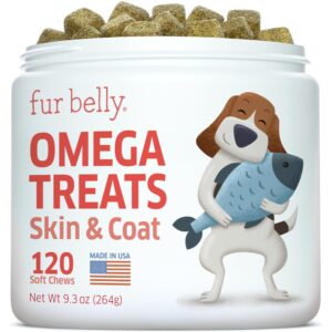 salmon oil for dogs - wild alaskan fish oil for dogs - omega 3 for dogs - itch relief for dogs - dog joint health - dog allergy relief- dog itch relief - 120 dog fish oil soft chews