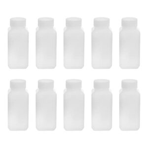 othmro 10pcs 100ml/3.38oz plastic lab chemical reagent bottles,10pcs 19.5mmx95mm(idxh) square wide mouth liquid/solid sample storage container sealing bottles translucent with cap