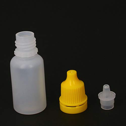 Othmro 10Pcs 0.3oz PE Plastic Lab Eye Dropper Bottles 10ml Squeezable Eye Liquid Dropper Bottle Small Mouth Drop Bottles Liquid Sample Seal Storage Bottles with Yellow Cap for Travel Kitchen