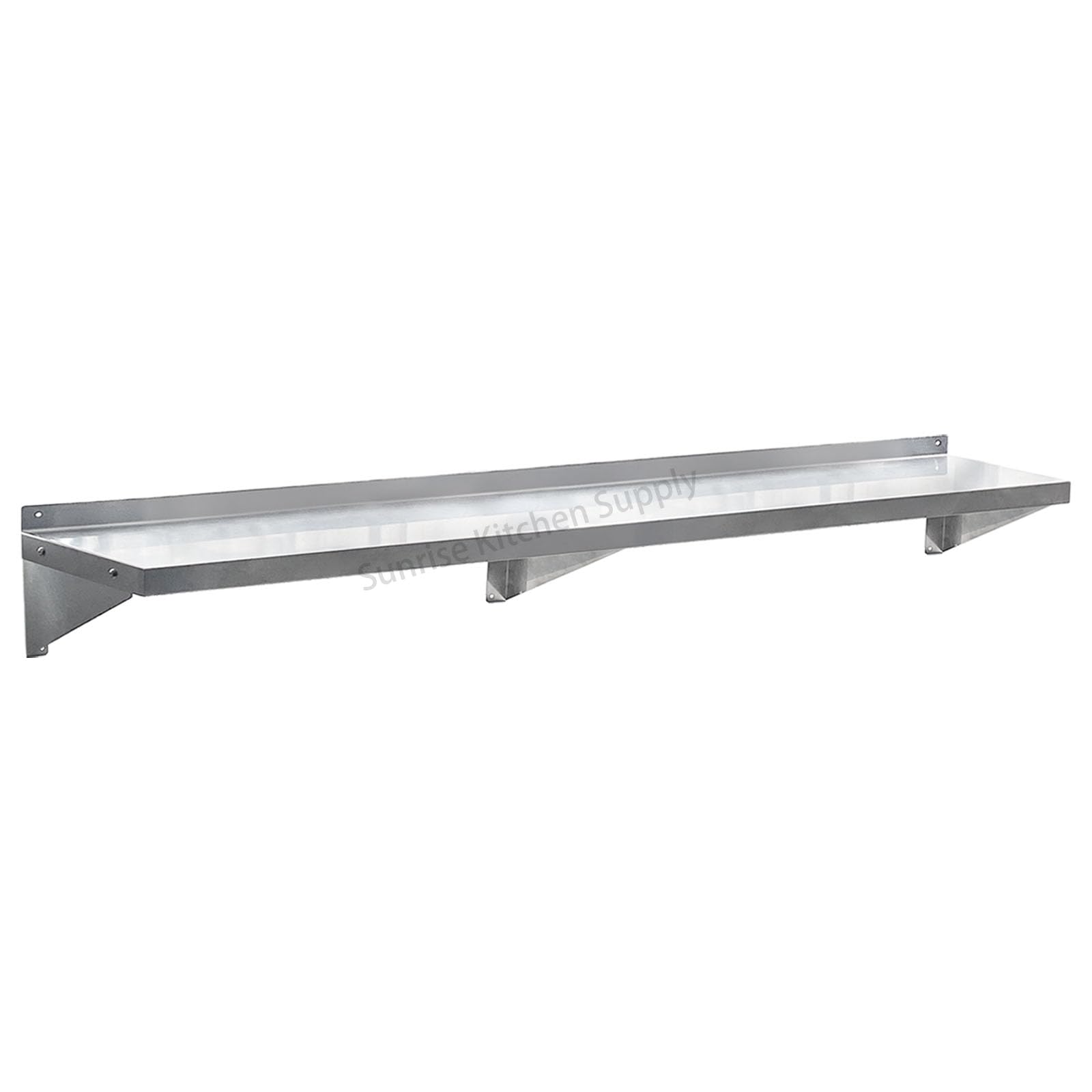 SUNRISE Commercial 430 Stainless Steel Kitchen Wall Shelf, NSF Certificated, Wall Mounted, Solid Shelving for Restaurants, Bars & Hotels (14" x 72")