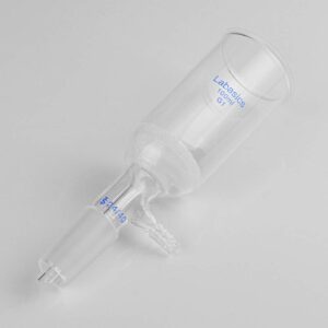 Labasics Borosilicate Glass Buchner Filtering Funnel with Coarse Frit (G1), 46mm Inner Diameter, 80mm Depth, with 24/40 Standard Taper Inner Joint and Vacuum Serrated Tubulation (100ml)