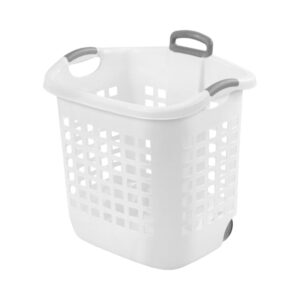 sterilite 1.75 bushel ultra™ wheeled laundry basket plastic, white, (pack of 1)