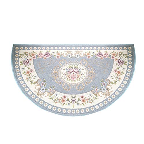 Semi Circle Door Mat, Soft Half Moon Rug, Floral Anti-Slip Carpet for Home Entrance Bedroom Living Room Bathroom Indoor Outdoor, 23.6 x 35.4inch