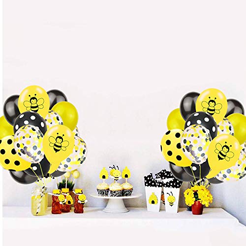 Happy Bee Day Balloons Arch 60pcs Yellow Bee Balloon Garland Kit Bumble Bee Balloons for Bee Party Decorations, Bee Baby Shower, Gender Reveal Decorations, Graduation, Honey Birthday Party Supplies