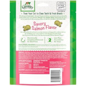 FELINE GREENIES Adult Natural Dental Care Cat Treats, Savory Salmon Flavor, 4.6 oz. Pouch