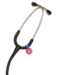 stethoscope charms clip - medical gift (captain america), medical charms