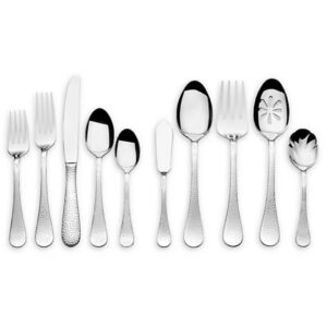 Towle Living 65-Piece Silverware Set, Service for 12, Reynolds Flatware Cutlery Set - Includes Fork, Knife, Spoon - For Home, Kitchen, and Resturant, Stainless Steel - Dishwasher Safe