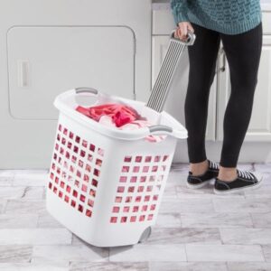 Sterilite 1.75 Bushel Ultra™ Wheeled Laundry Basket Plastic, White, (Pack of 1)