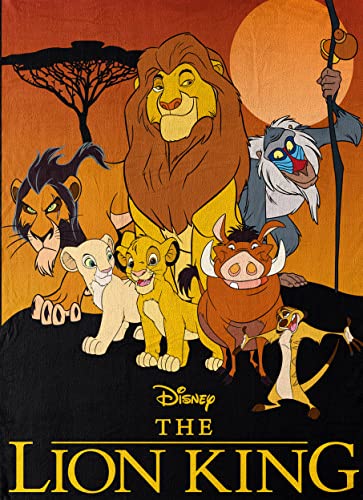 Disney Lion King Pride Simba Friends Fleece Super Plush Throw Blanket 46" x 60" (117cm x 152cm)