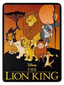 disney lion king pride simba friends fleece super plush throw blanket 46" x 60" (117cm x 152cm)