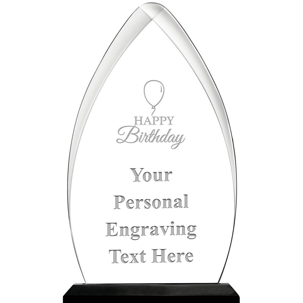 Happy Birthday Acrylic Award, 6.75" H Personalized Happy Birthday Gift with Custom Engraving