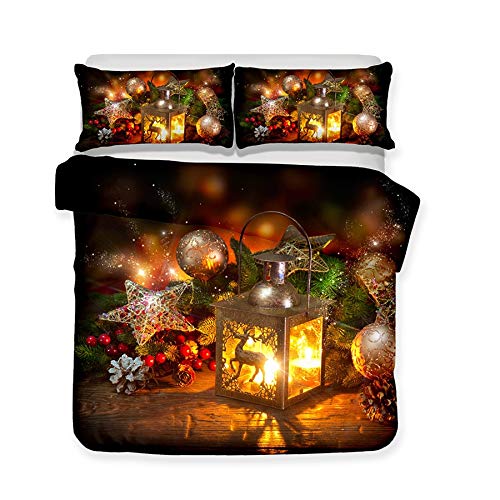 3D Bedding Set Christmas Print Full King Duvet Cover Set Lifelike Bedclothes with Pillowcase Home Textiles Twin Queen Quilt Cover (US King)