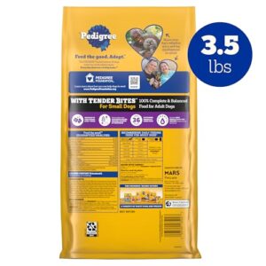 Pedigree With Tender Bites for Small Dogs Adult Dry Dog Food, Chicken and Steak Flavor, 3.5 lb. Bag