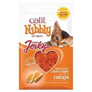 catit nibbly jerky cat treats, chicken recipe - grain-free cat treat white 1.06 ounce (pack of 1)